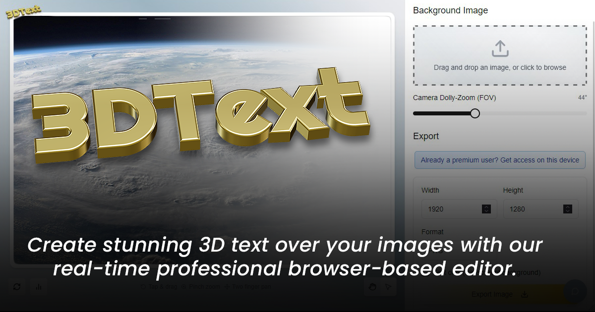 3DText.app - Create Stunning 3D Text Over Your Images